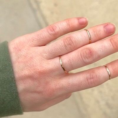 Super Thin Chocolate Copper Stackable Rings Brown Ring - Etsy