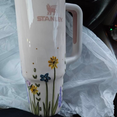 Neutral Floral Painted Stanley 30oz Tumbler - Etsy
