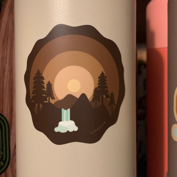 Wood Ring Sticker, Tree Lover Wood Slice Waterbottle Sticker, Pacific ...