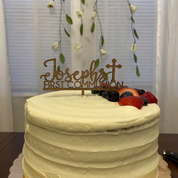 First Communion Cake Topper, Personalized God Bless Cake Topper ...