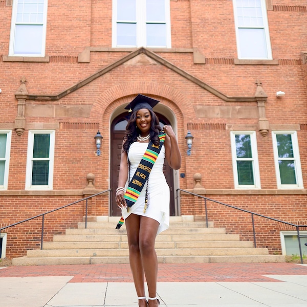 Black Excellence Graduation Kente Stole - Authentic African Stole ...