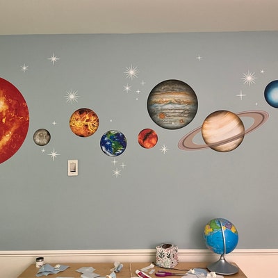 Full Sun & Planets Wall Stickers Set, Solar System Kids Room Decor or ...
