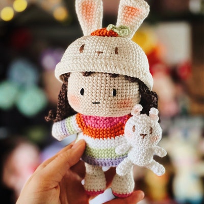 Bunny Crochet Doll Pattern. Amigurumi Crochet Doll Pattern. Amigurumi ...