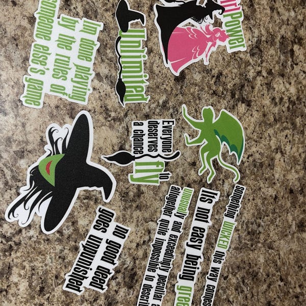 Wicked Stickers Elphaba Gift Set Wicked the Musical Wizard of Oz ...