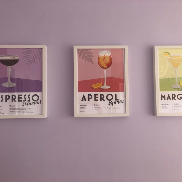 HUGO SPRITZ Cocktail Print Home Bar Kitchen Prosecco Elderflower Mint ...