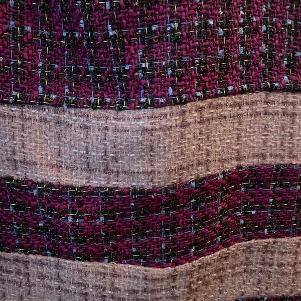 Purple Wollen Tweed Fabric, Tweed Boucle Fabric, Blended Fabric for ...