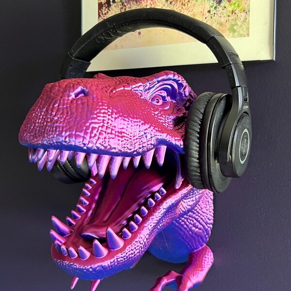 T-rex Tech Trove: 3D Printed Headphone & Controller Holder ...