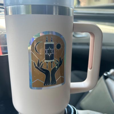 Shabbat Shalom Jewish Holographic Sticker, Judaism, Challah, Kiddush ...