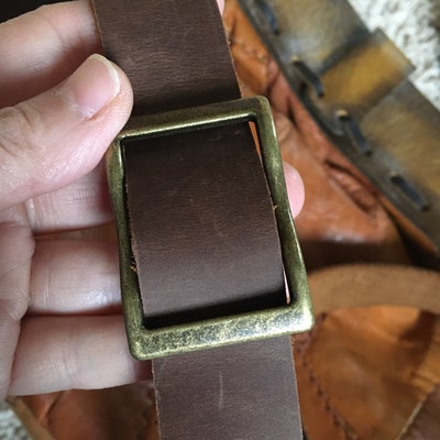 1 Inch Large Mouth Curved Slide Buckle for Thick Straps, Antique Brass ...