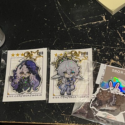 HONKAI STAR RAIL Set 5 Natasha / Welt / Himeko / Herta Chibi Keychain ...