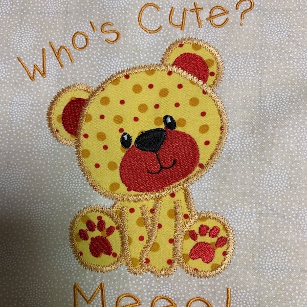 Cute Teddy Applique Machine Embroidery Design, Sweet Teddy Bear ...