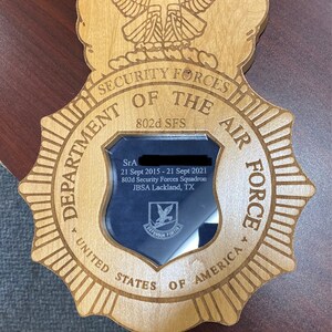 Security Forces Personalized Wood Badge, Air Force Police Plaque ...