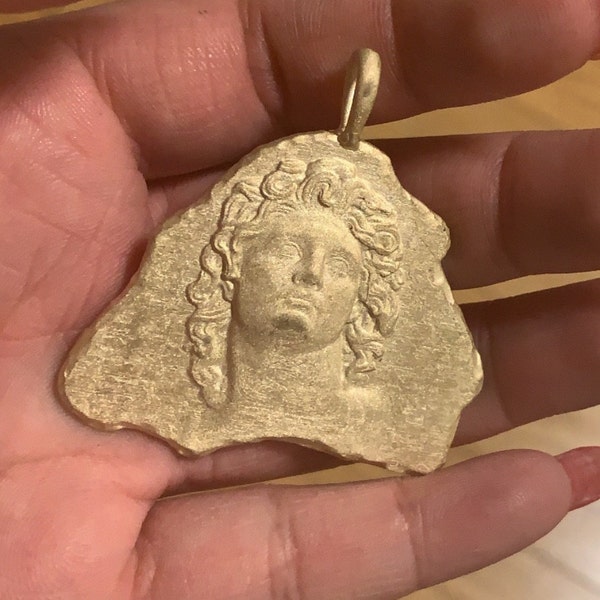 ARES, God of War Necklace Pendant (profile) | Gold, Silver, Bronze ...