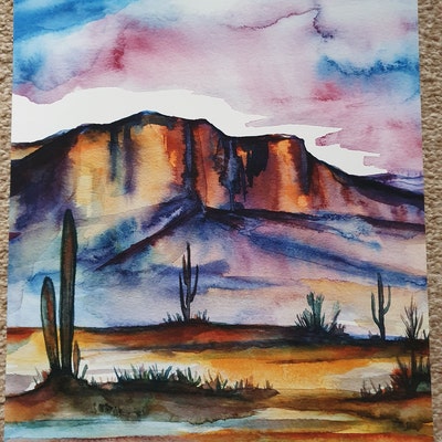 Arizona Desert Watercolor Print - Etsy
