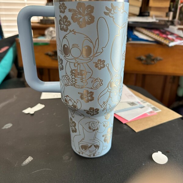 Engraved Stitch Cup 40 Oz With Handle - Etsy