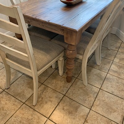 Farmhouse Dining Table // Chunky Legs // Distressed Dining Table ...