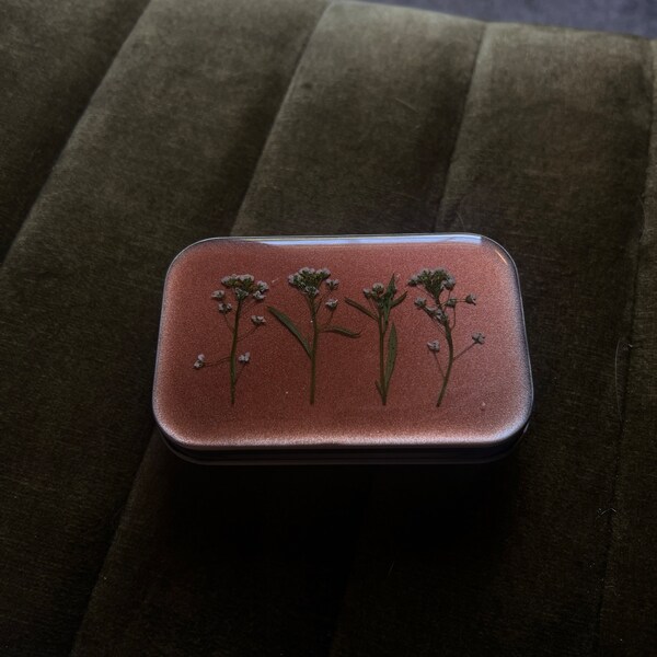 Decorative Tin, Storage Box, Metal Tin, Forget Me Not, Blue Flowers ...