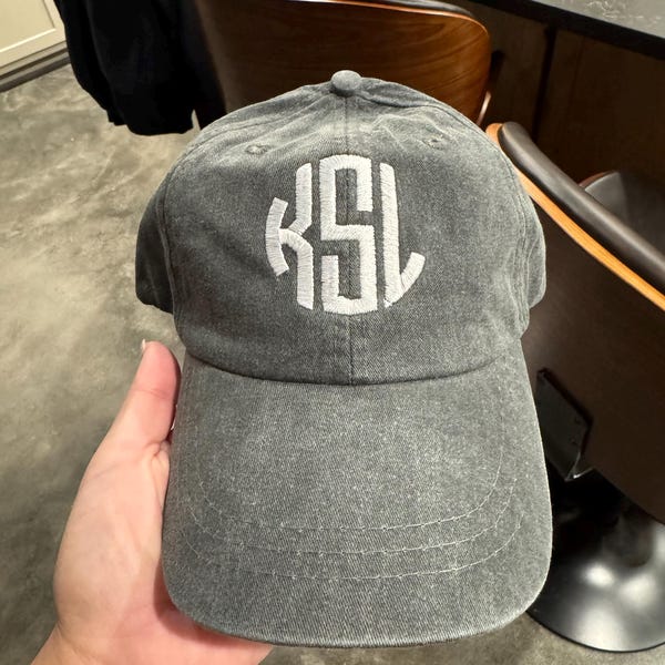 Monogrammed Hat, Embroidered Hat, Distressed Hat, Personalized Hat ...