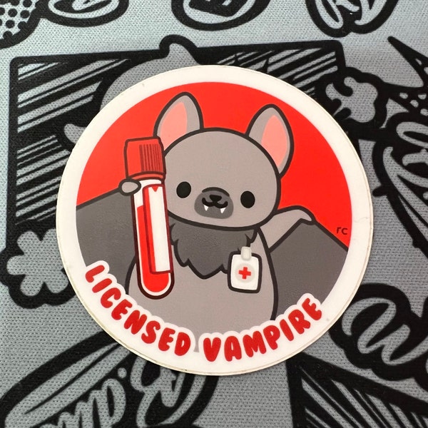 Licensed Vampire Sticker, Phlebotomist Sticker, Nurse Sticker, Blood ...