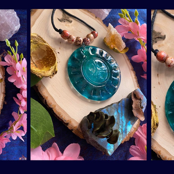 Bagua Line Taino Indigenous Resin Jewelry Guanin Atabey Water Necklace ...