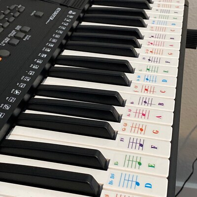 Color Piano Stickers for 49/61/ 76/88 Key Keyboards Transparent and ...