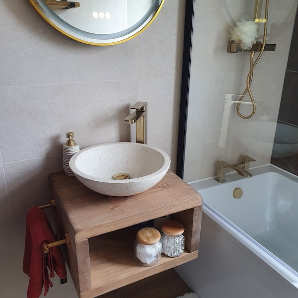 Rustic Wash Stand Sink Unit Handcrafted Basin Unit Wooden Vanity Rustic ...
