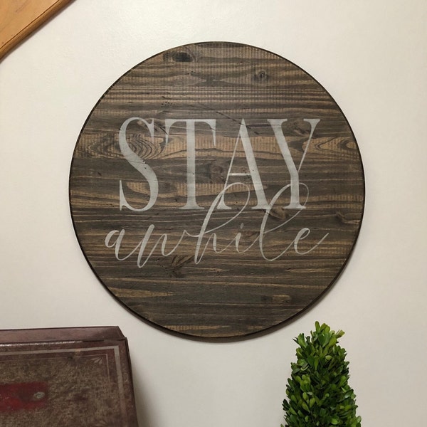Farmhouse Stencil, Stay Awhile Stencil, Mylar Stencil, Reusable Stencil ...