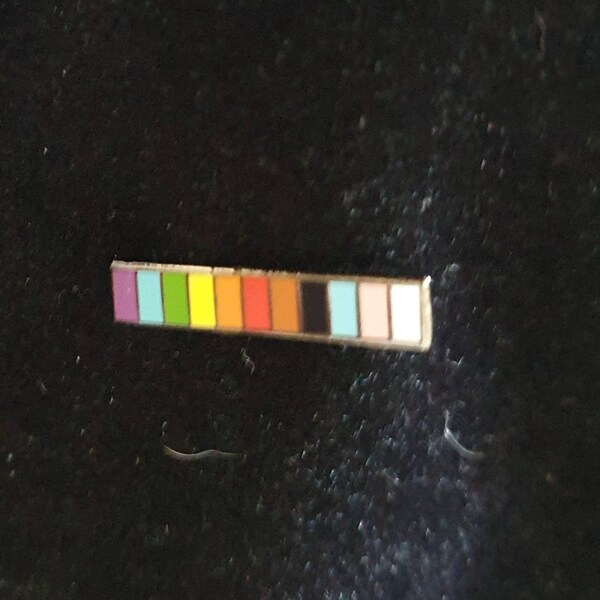 Progress Rainbow Baton Pin Minimalist Pride Flag Accessory Gay Bisexual ...