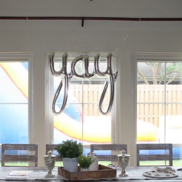 Yay Script Gold or Silver Foil Balloon - Gold or Silver Yay ...