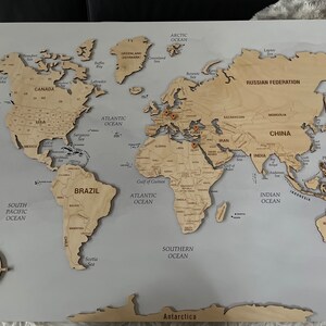 Cork Map of the World Map Push Pin, Wooden World Map Pin Board, World ...