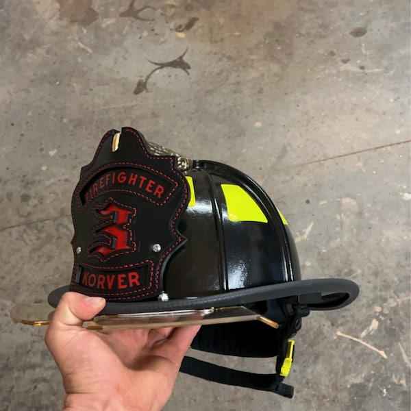 Leather Fire Shields - Personalized Fire Helmet Fronts - Custom ...