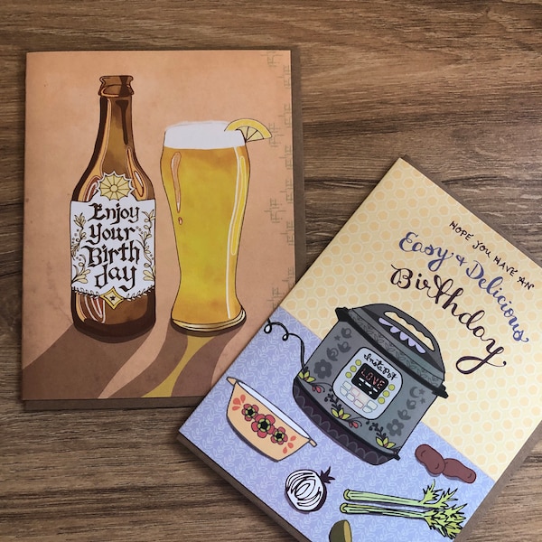 Beer Card - Enjoy Beer Greeting Card, Hefeweisen, Oktoberfest Birthday ...