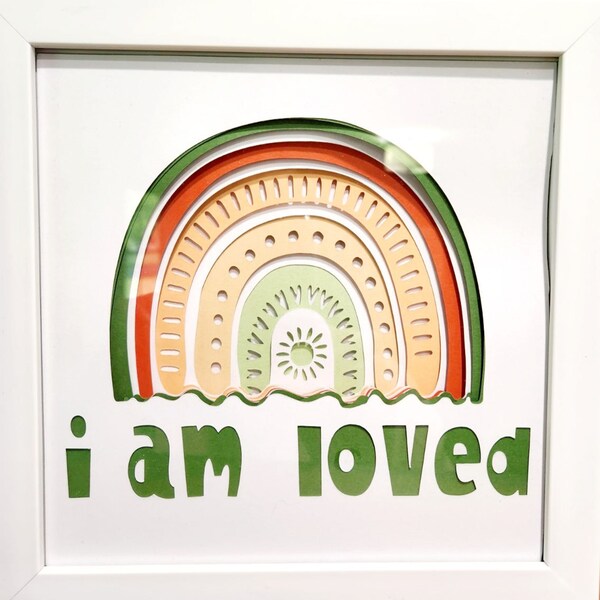 Be Happy Rainbow Shadow Box SVG Template, 3D SVG Layered Paper ...