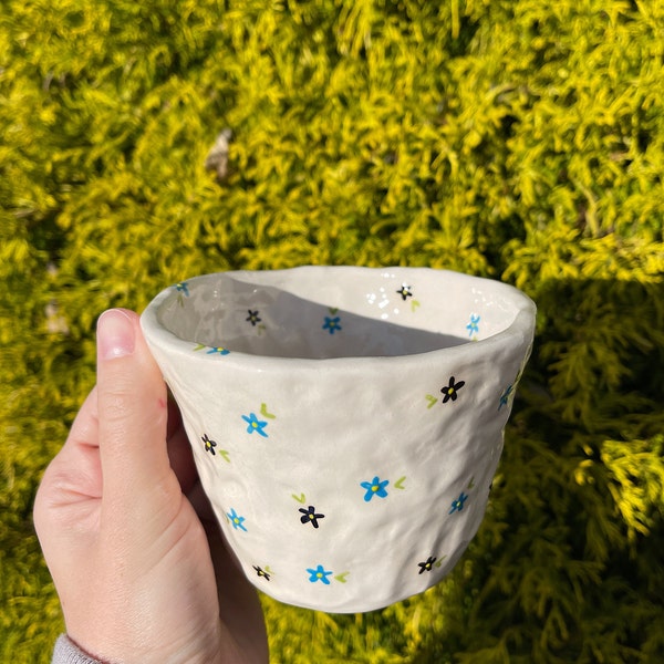 Flowers Mug, Handmade Coffee Mug, Ceramic Mug - Etsy Australia