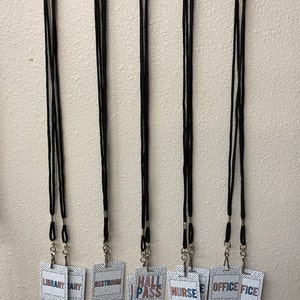 Boho Vibes Theme Classroom Hall Passes for Teachers, Personalized, Set ...