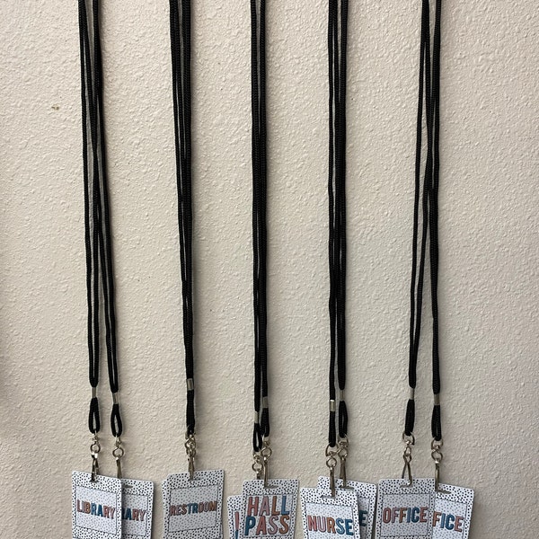 Boho Vibes Theme Classroom Hall Passes for Teachers, Personalized, Set ...