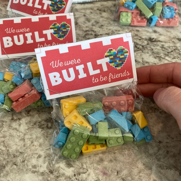 Valentines Legos or Building Block Candy Bag Label INSTANT DOWNLOAD ...