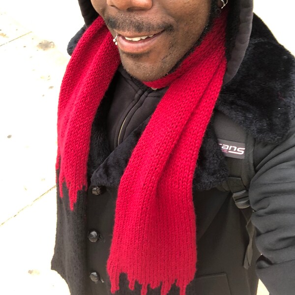 Zombie Apocalypse Scarf, Blood Red and Ivory Scarf, Vampire Tourniquet ...