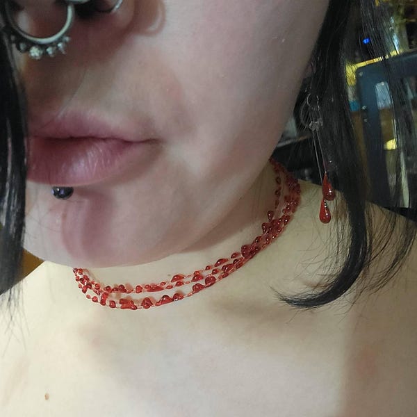 Vampish Blood Tiered Choker - Etsy