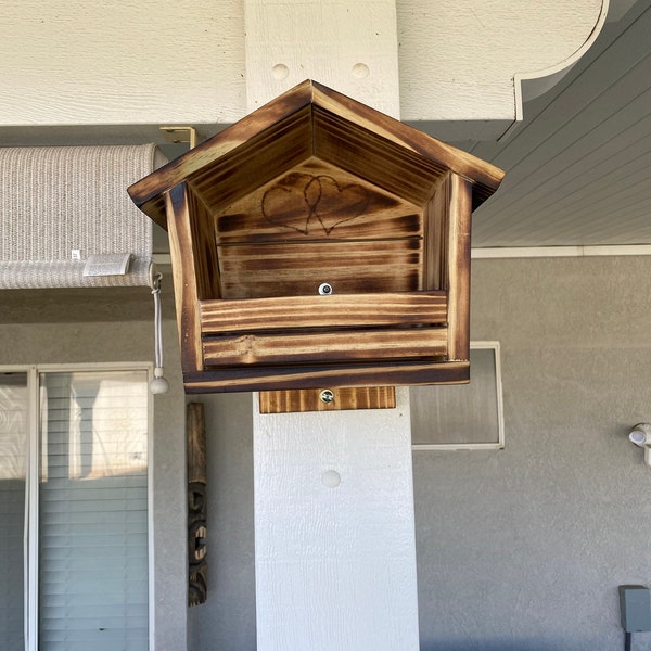 Thick Wooden Handmade Dove House W/torched Finish. Sealed and ...