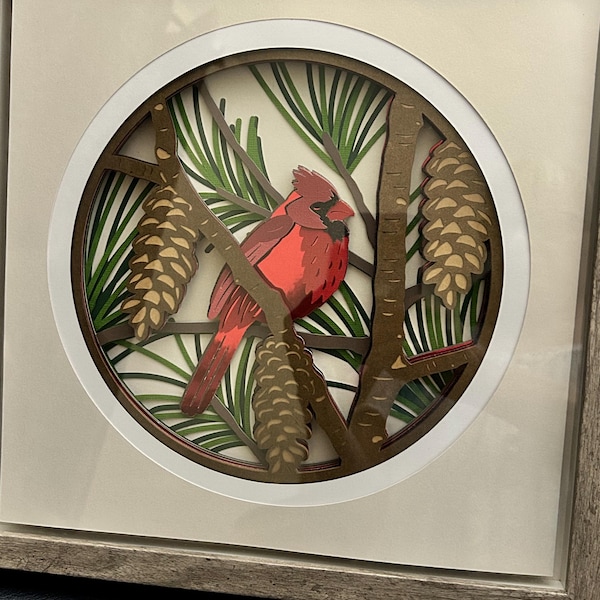 CARDINAL Svg - 3D Christmas Svg - WINTER Shadow Box Svg - for Cricut ...
