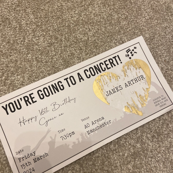 Personalised Surprise Birthday Card | Personalised Surprise Concert ...