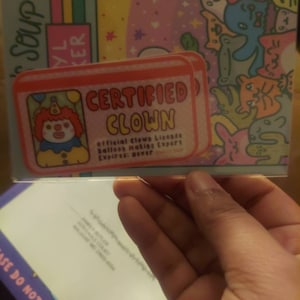 Certified Clown, License, Vinyl Sticker, Funny, Down to Clown, Art ...