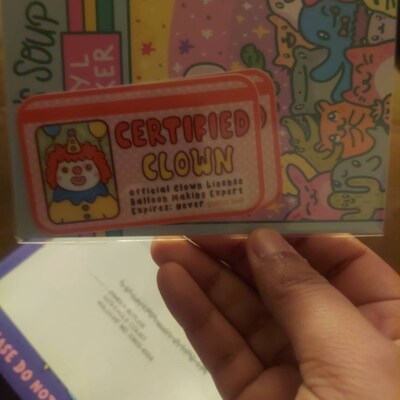 Certified Clown, License, Vinyl Sticker, Funny, Down to Clown, Art ...