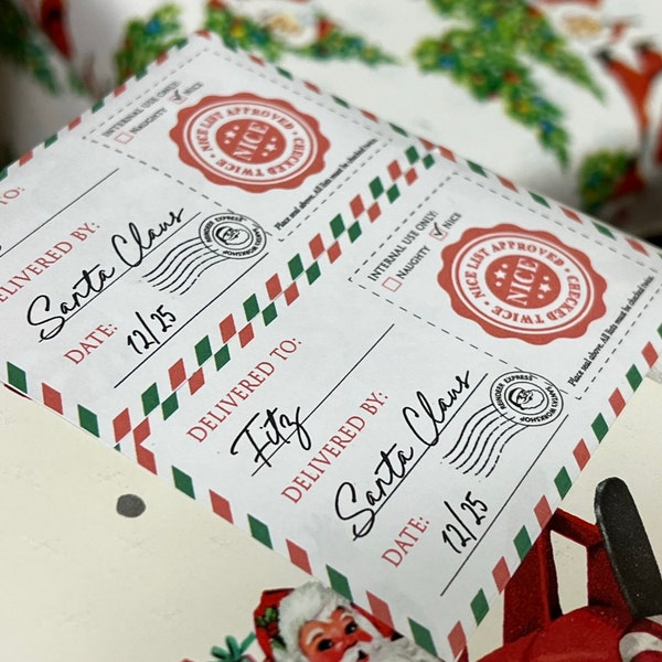 Official Santa Label | Santa Claus Gift Tag Stickers | Personalized ...