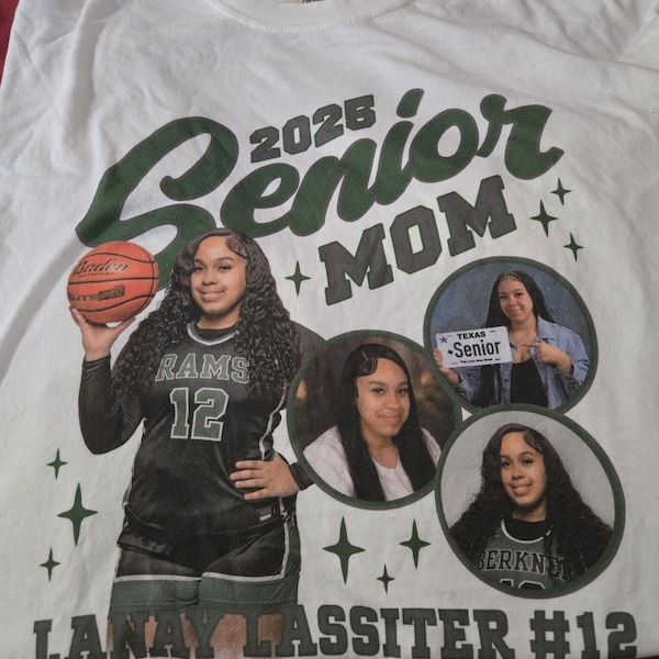 Basketball Senior Mom or Dad Custom Photo Collage Shirt, Personalized ...