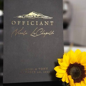 Mountain Wedding Officiant Book, Personalized Ceremony Book, Ceremony ...