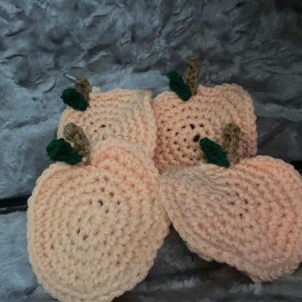 CROCHET PATTERN, Sweet Peach Coaster, PDF Download Only, Crochet Peach ...