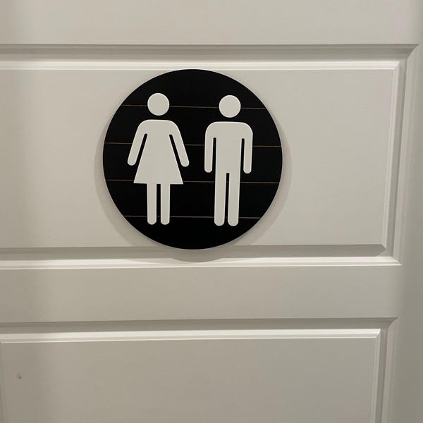3D Restroom Shiplap Sign, Mini Bathroom Signs, Farmhouse Bathroom Decor ...