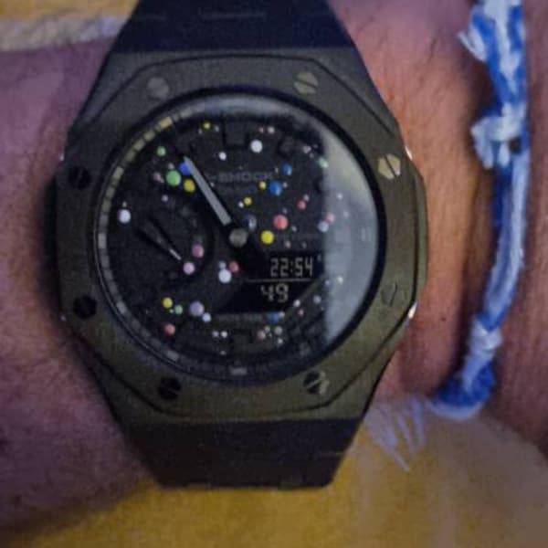 Custom Casio G-shock Painted by Hand - Galaxy - GA-2100 Casioak 44mm - Etsy